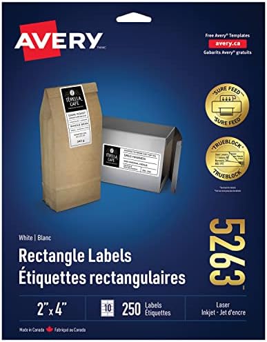 Avery Address Labels for Inkjet/Laser Printers, 1-1/2" x 4", White ...