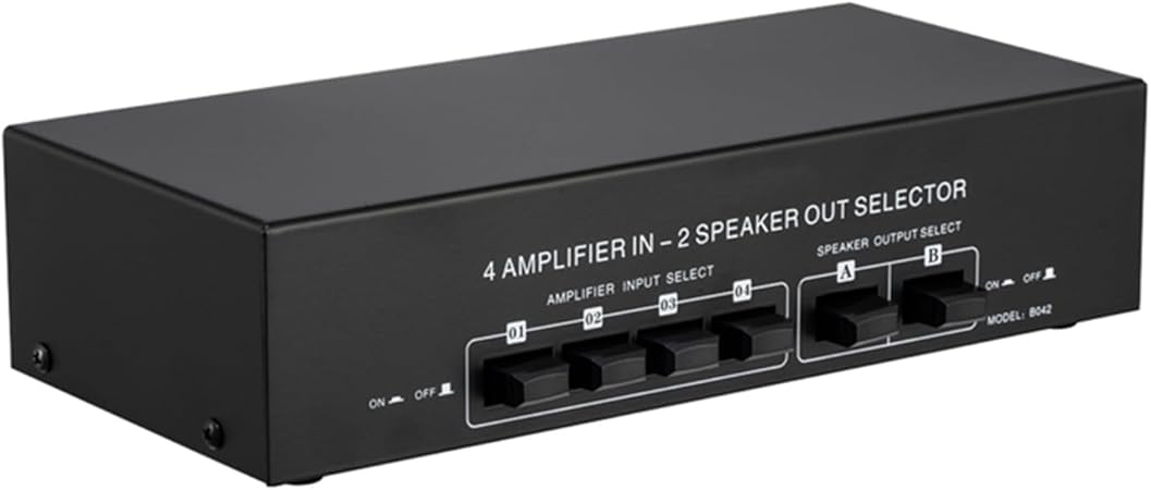 Amazon.com: hejhncii 4 in 2 Out Speaker Selector Switch Switcher Power ...