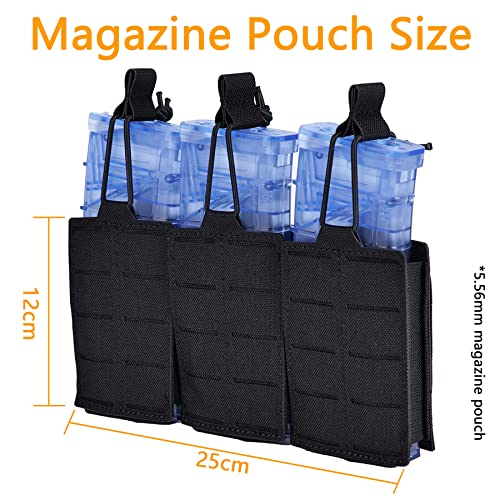 Tactical Mag Pouch for Rifle Laser Cutting Molle Rifle Mag Pouch Triple ...