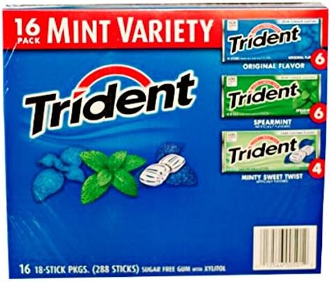 Trident Mint Variety Gum, 16 Count : Amazon.ca: Grocery & Gourmet Food
