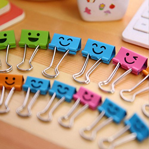 Coideal Smiling Face Binder Clips Medium, 48 Pcs 1 Inch Smiley - Want ...