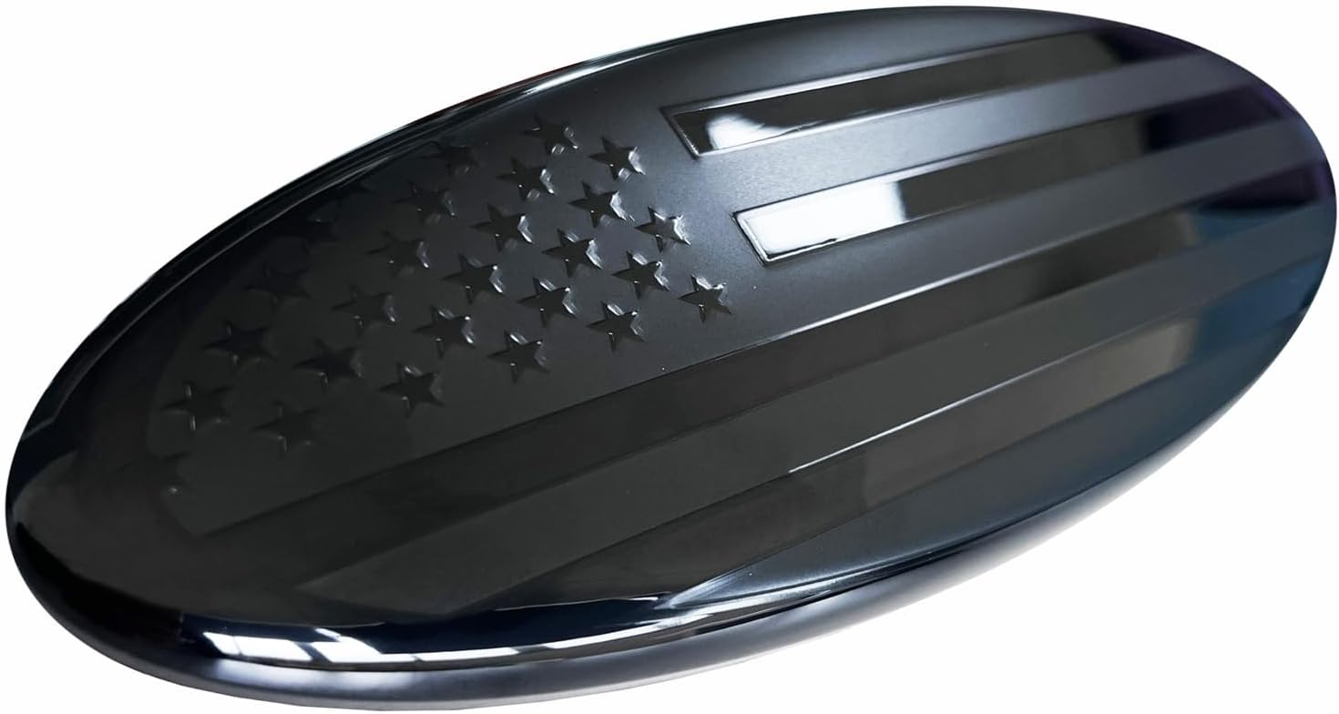 Amazon.com: 9 inch Front Grille Tailgate Emblem, Black American Flag ...