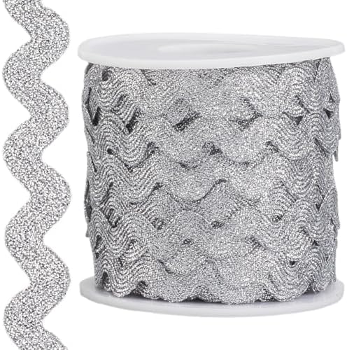 Amazon.com: GORGECRAFT 16.5 Yards Metallic Silver Rick Rack 0.6 Inch ...