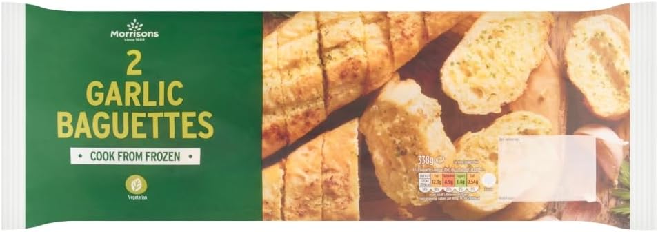 Morrisons Garlic & Parsley Baguette 2 Pack 338g (Frozen) : Amazon.co.uk ...