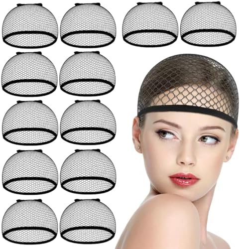 Amazon.com: Mesh Net Stocking Wig Caps for Women 12 Pcs Black Mesh Wig ...