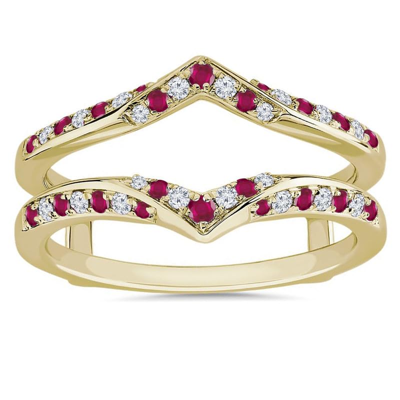 Amazon.com: Red Ruby & White Diamond V Shaped Enhancer Guard For Women ...