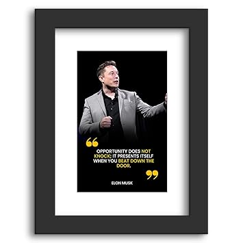DmcreativityCraft Elon Musk Motivational Quotes Wall Frames Framed ...