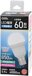 Amazon | オーム(OHM)オーム電機 LED電球小形 E17 60形相当 昼光色 LDA6D-G-E17 IS53 06-5477 | オーム（OHM） | LED電球