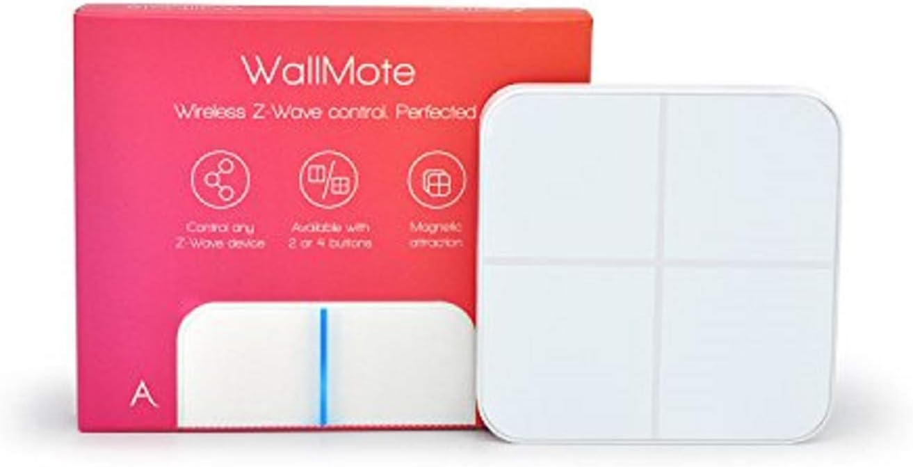 Aeotec WallMote Quad, Wireless Zwave on Off Switch, Z-Wave Plus Enabled ...