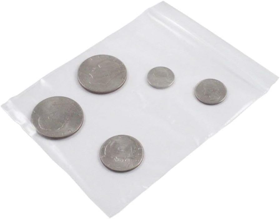 Amazon.com: Resealable plastic bag clear 5 inches by 6 inches 100 pack ...