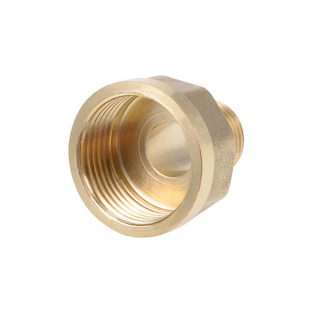 uxcell Brass Threaded Pipe Fitting G1/2 Male X G1 Female Hex Bushing ...