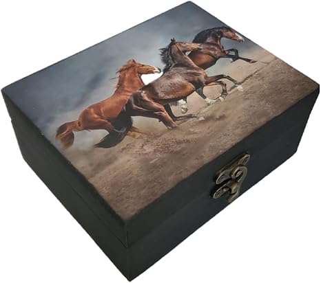 Amazon.com: JB&C Premium Horse Jewelry Trinket Keepsake Box. Animal ...