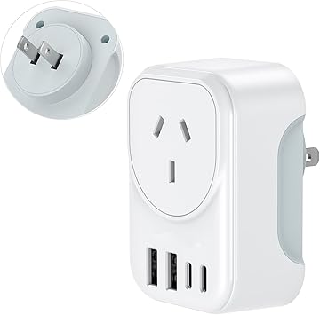 RXSQUL Japan Travel Adapter, AU to Japan US Plug Adapter Type A Travel ...