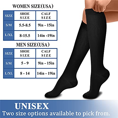 CHARMKING Compression Socks for Women & Men (8 Pairs) 15-20 mmHg ...