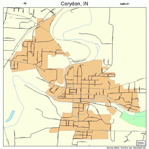 Amazon.com: Large Street & Road Map of Corydon, Indiana IN - Printed ...