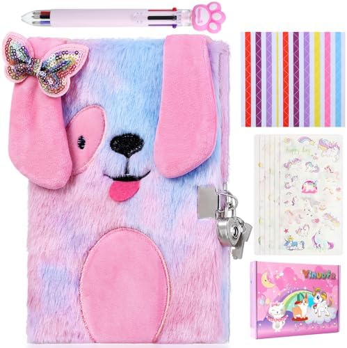 RosewineC Secret Diary with Lock for Girls,Cute Plush Bear Secret Diary ...