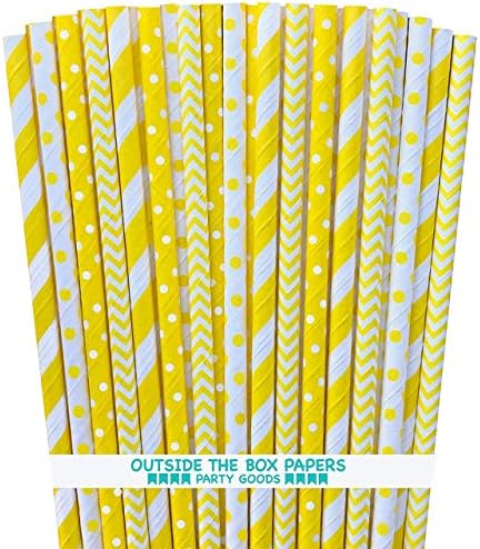 Amazon.com: Paper Straws - Navy Blue and White - Stripe Chevron Polka ...