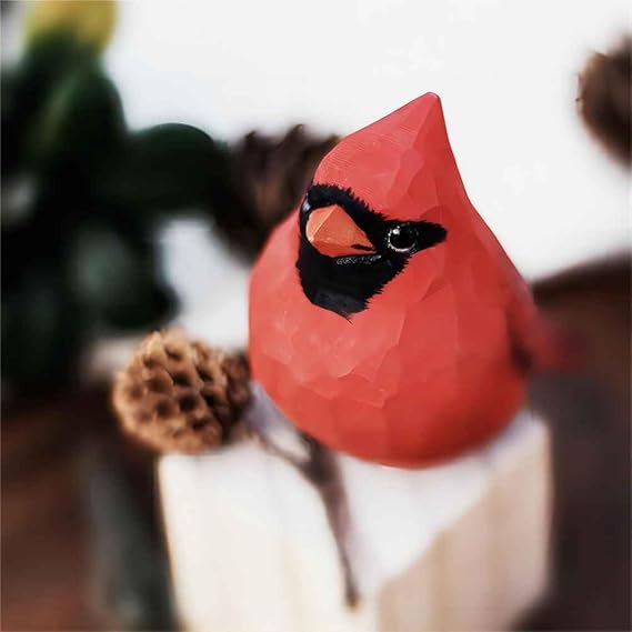 Amazon.com: ShaoAngDuoMi Small Carved Wooden Northern Cardinal ...