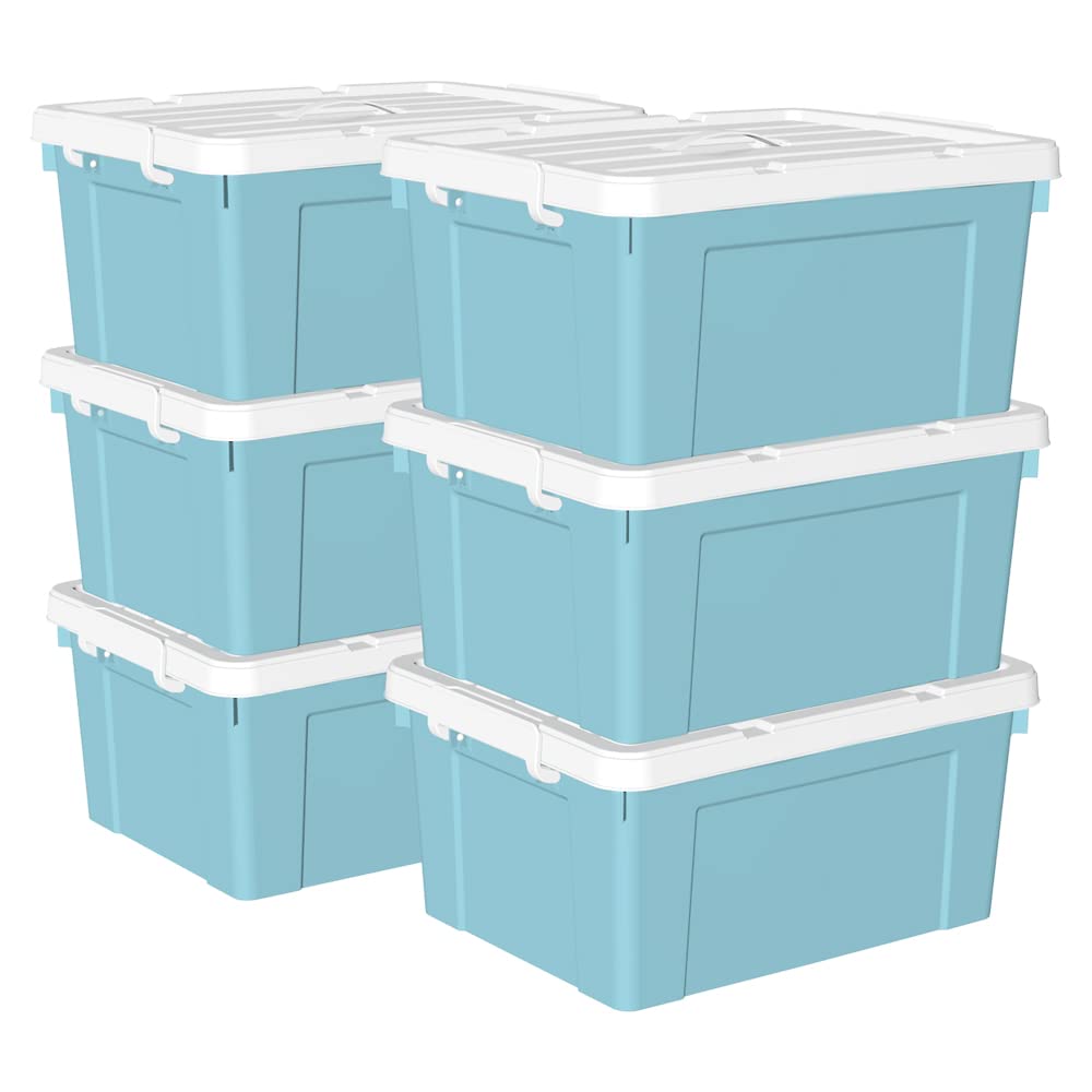 Cetomo 35L*6 Storage Boxes, Carry Plastic Storage Box with Lids ...