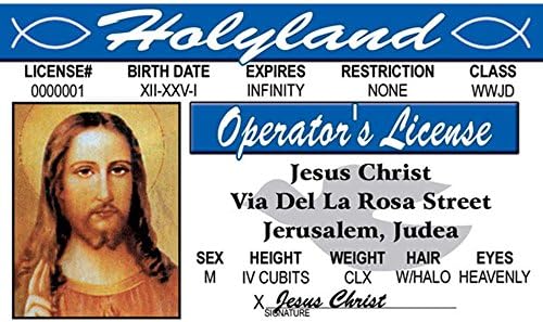 Amazon.com: Signs 4 Fun Parody ID | Jesus Driver’s License | Fake ID ...