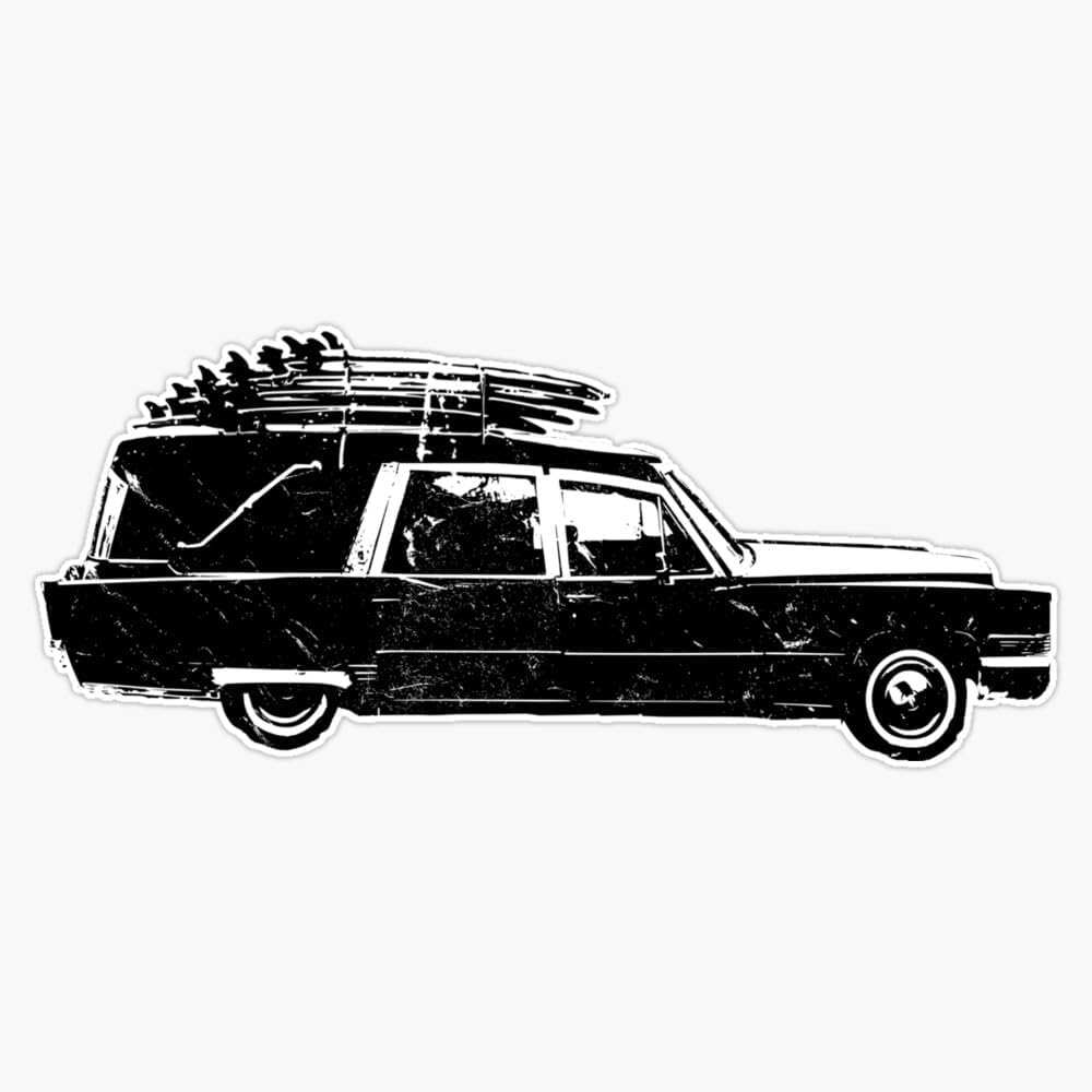 Amazon.com - Surf Hearse Surfers Funny Retro Surfing Vinyl Sticker ...