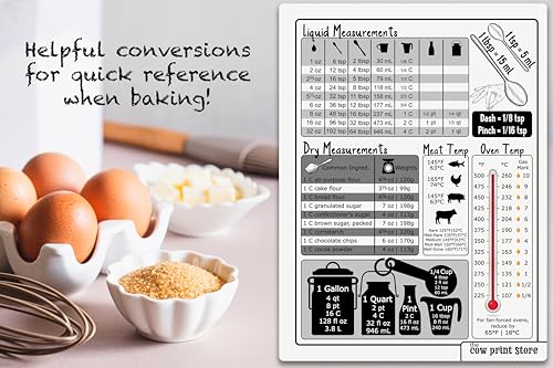 Buy Black and Gray Kitchen Conversion Chart Magnet - Imperial & Metric ...