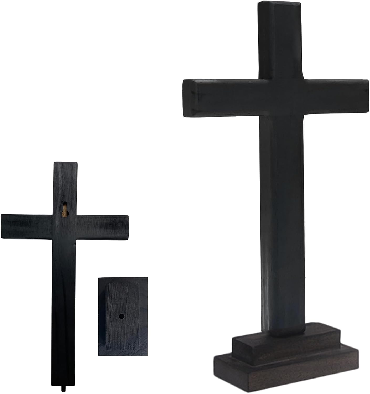 Amazon.com : LBLNUGURI Black Wooden Cross with Base Jesus Christ Cross ...