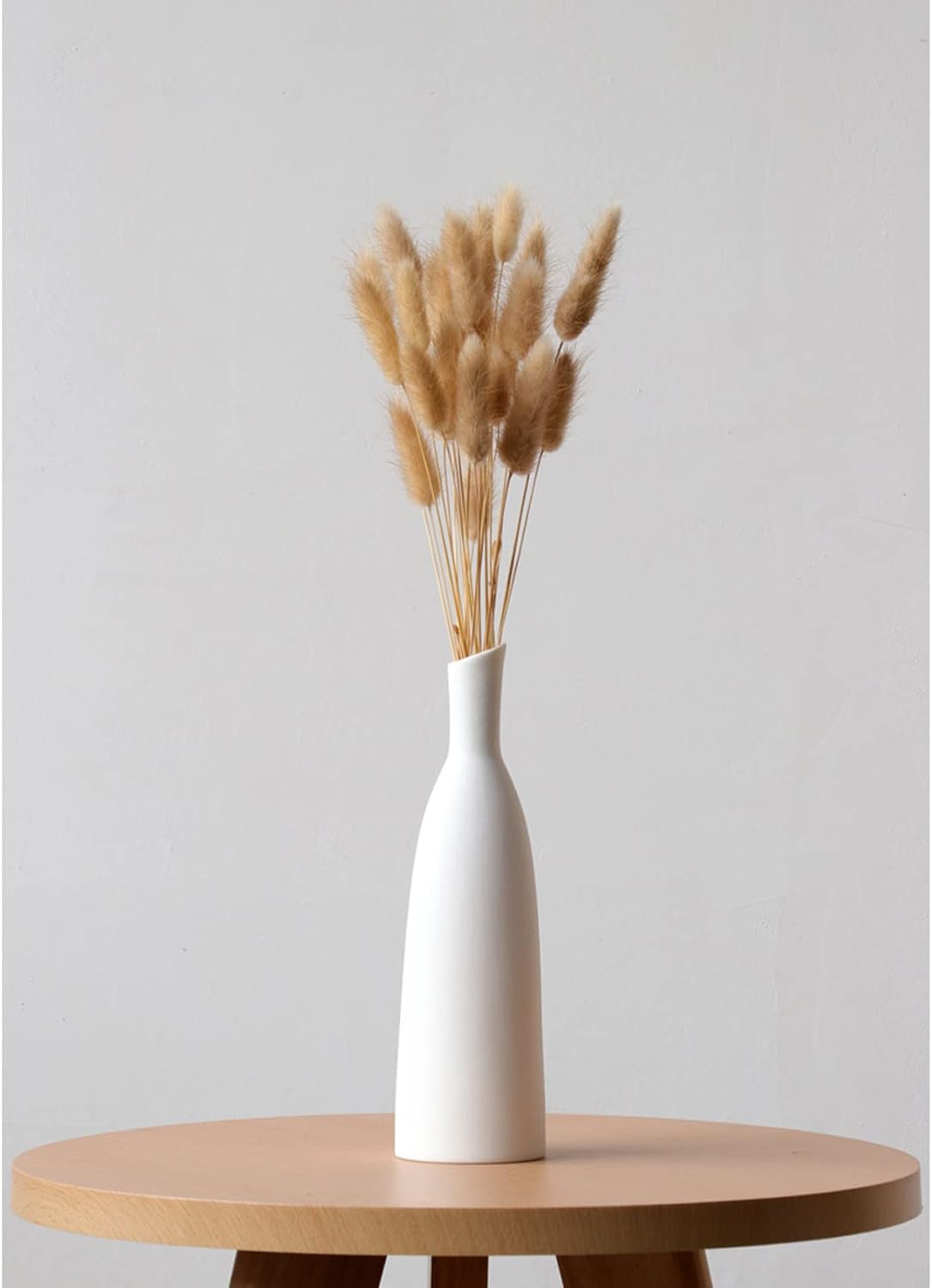 Amazon.com: Ceramic White Small Vase, 8" Rustic Small Dry Flower Vase ...