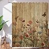 Amazon.com: DuriLolly Vintage Floral Shower Curtain, Boho Retro Floral ...