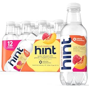 Amazon.com: Hint Fruit-Infused Bottled Water, Peach Raspberry - Sugar Free Flavored Water with ...