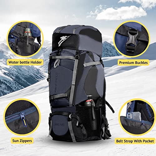 Buy HIKE Travel Rucksack 60L Trekking Backpack Waterproof with Rain ...