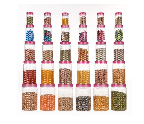 Buy PRIMEKITCH Crystal Design Premium Plastic Jar Kitchen Storage ...
