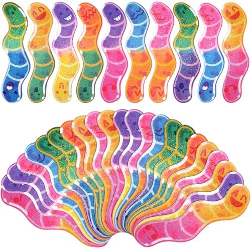 Amazon.com: 100 Pcs Worm Bookmarks Bulk for Kids Cute Holographic ...