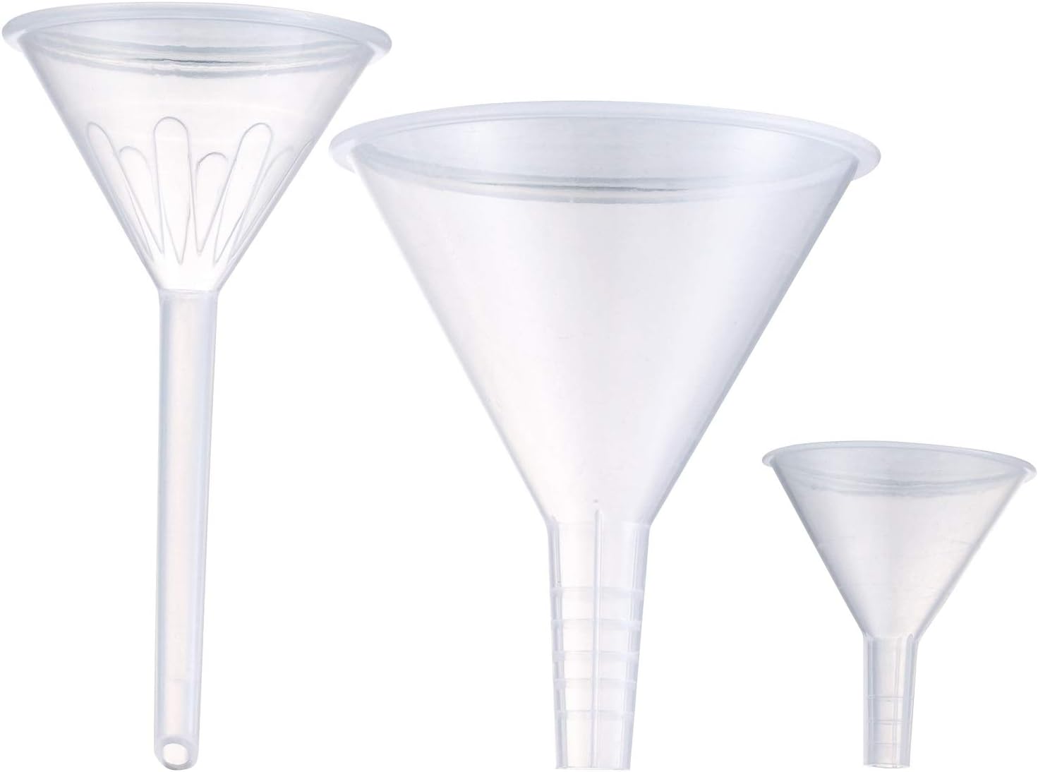 Plastic Funnel Set, 3 Pcs Lab PP Funnels, 100mm x 1, 75mm x 1, 50mm x 1 ...