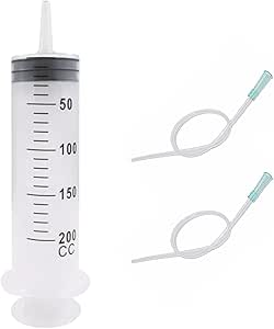 Amazon.co.jp: Quikaboo 大きいシリンジ シリンジ 浣腸 200ml 注射器 チューブ付き 注入型計量容器 多機能注射器 インジェクタ スポイト 注射器型 (200ml ...