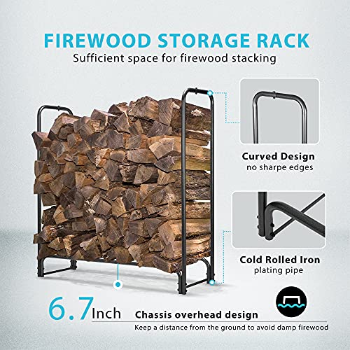 Snapklik.com : VIVOHOME 4ft Heavy Duty Indoor Outdoor Firewood Storage ...