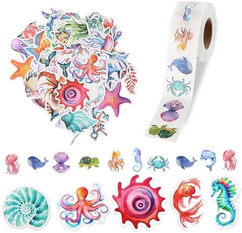 GEEHUA 50 Ocean Animals Stickers, Waterproof Adhesive Fish Decals for ...