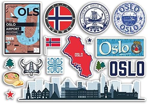 A5 Sticker Sheet Oslo Landmarks Vinyl Stickers - Norway Norwegian ...