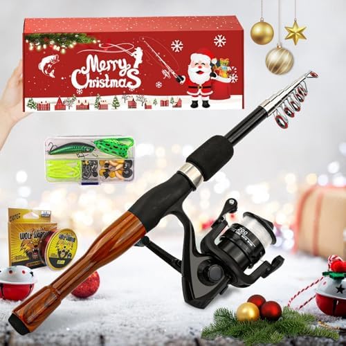 Christmas Fishing Combo: Rod Kit with Set,Christmas Fishing Rod with ...
