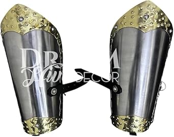 Amazon.com: Medieval Knight Arm Bracer Armor, Steel and Brass Finish ...