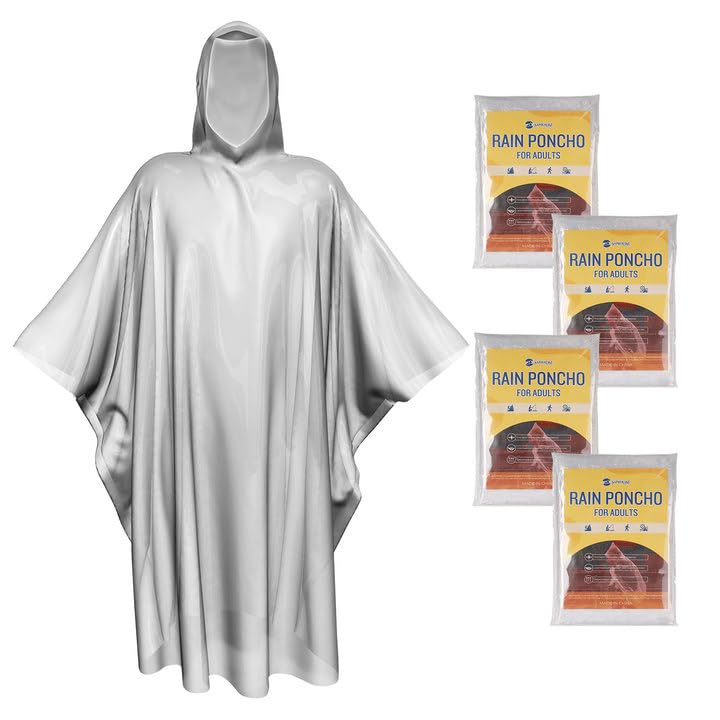 Snapklik.com : SaphiRose Disposable Rain Poncho Clear Ponchos For Adults