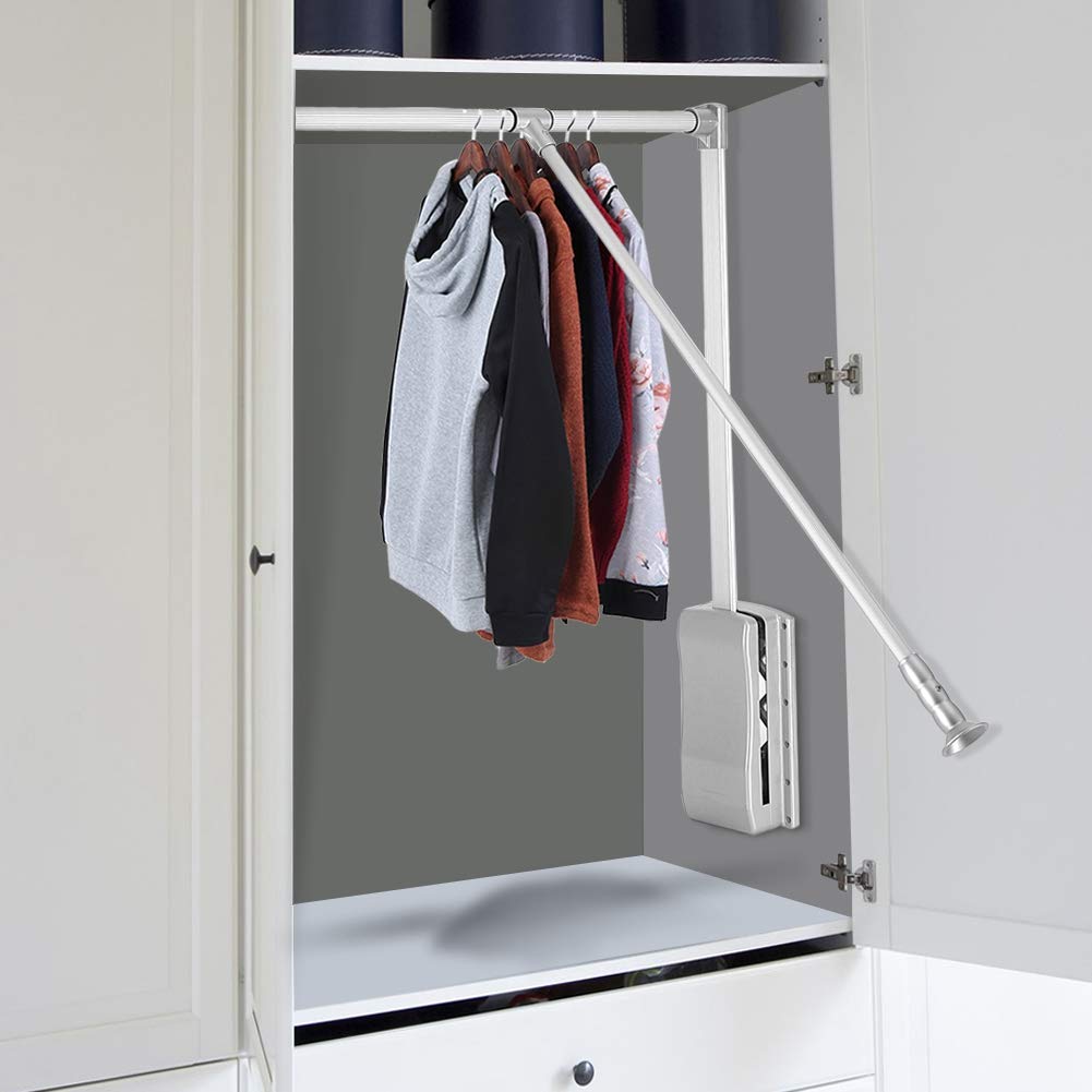 Buy Clothes Rail Wardrobe Rail Lift/Pull Down Width Adjustable Heavy ...