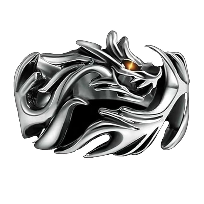 Buy KARMAAH Fire Breath Of Dragon | Stainless Steel Dragonite Etched ...
