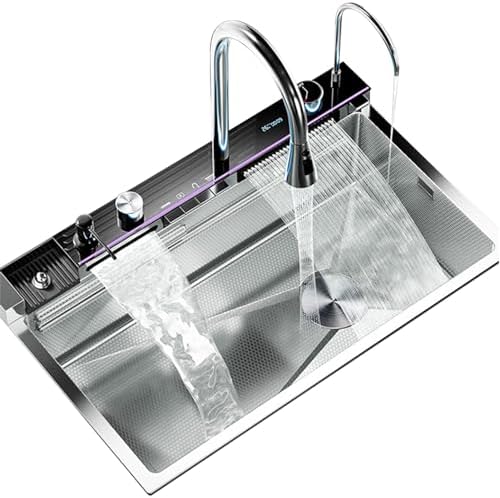Amazon.com: Silver Kitchen Sink Digital Display Embossed Large Single ...