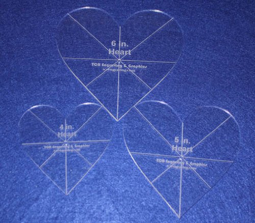 Amazon.com: Heart Template 3 Piece Set. 4 Inch,5 Inch,6 Inch - Clear 1/ ...