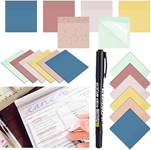 Amazon.com : Premium Transparent Sticky Notes with a 4-Color Ballpoint ...