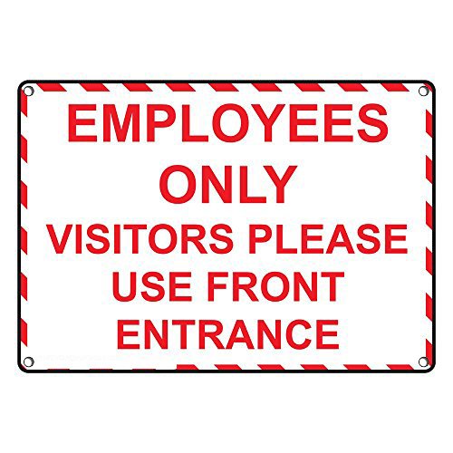 Amazon.com: Weatherproof Plastic Employees Only Visitors Please Use ...