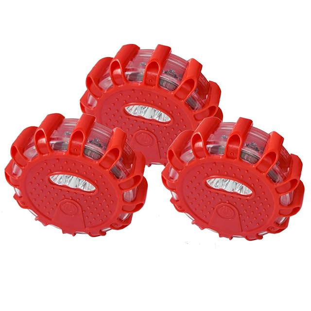 Amazon.com: 3Pcs RED LED Road Flares Warning Lights for Roadside ...