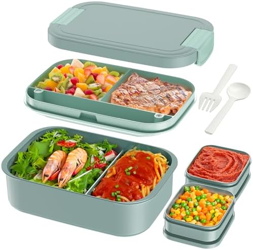 Amazon.com: Bento Lunch Box For Adults Kids, 1100 Ml Bento Box ...