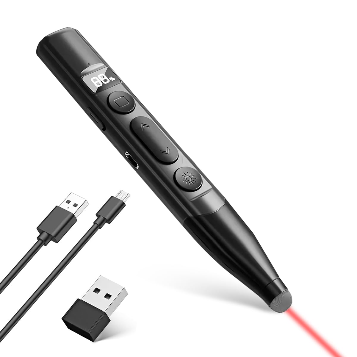 OFIFO® Wireless USB Rechargeable Presentation Clicker with Laser ...